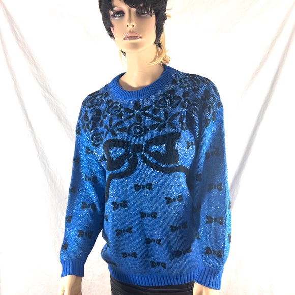Retro by Renaissance | Sweaters | Vintage Retro By Renaissance Blue Bow ...
